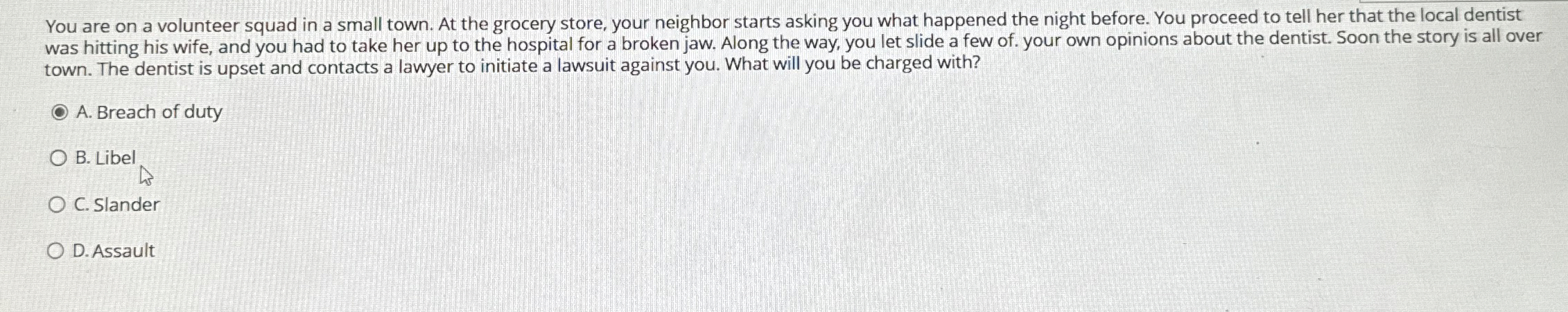 Solved You are on a volunteer squad in a small town. At the | Chegg.com