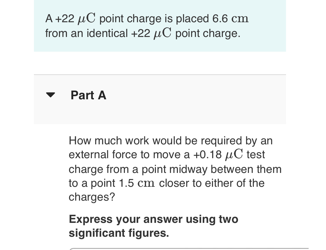 A+22μC ﻿point charge is placed 6.6cm ﻿from an | Chegg.com