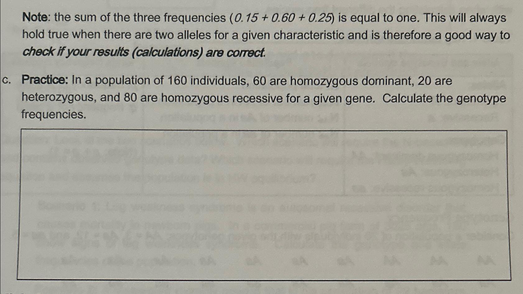 Solved Note: the sum of the three frequencies | Chegg.com