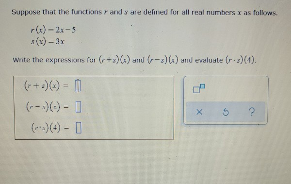 Solved Suppose that the functions r and s are defined for | Chegg.com