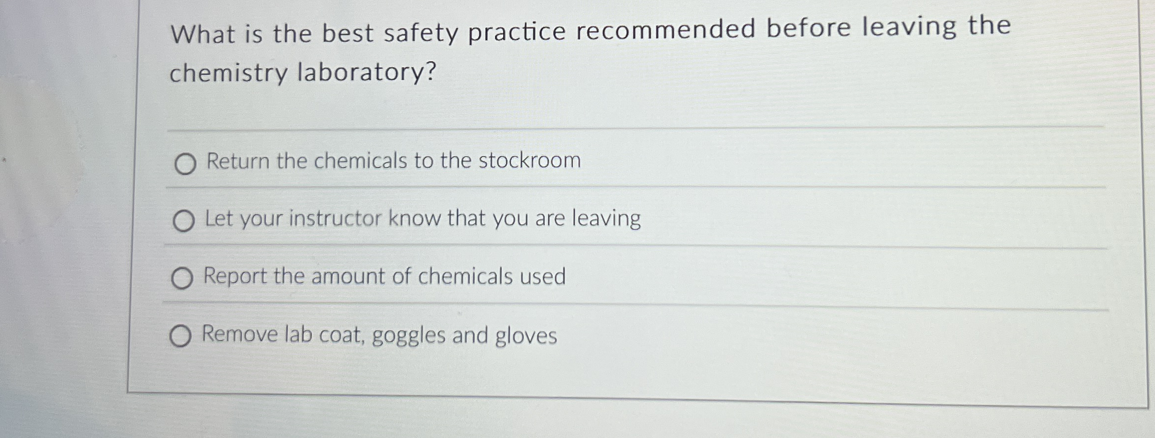 What is the best safety practice recommended before | Chegg.com