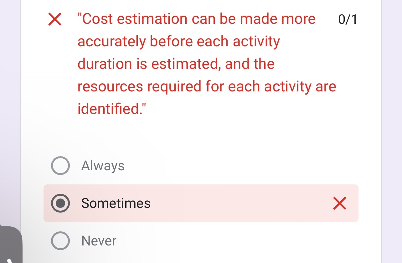 Cost estimation can be made more accurately before | Chegg.com