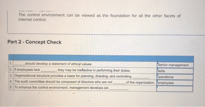 Solved CH07 Control Enviornment Principles [LO7-2]Control | Chegg.com