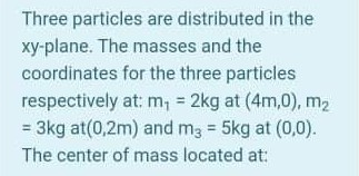 Solved Three particles are distributed in the xy-plane. The | Chegg.com