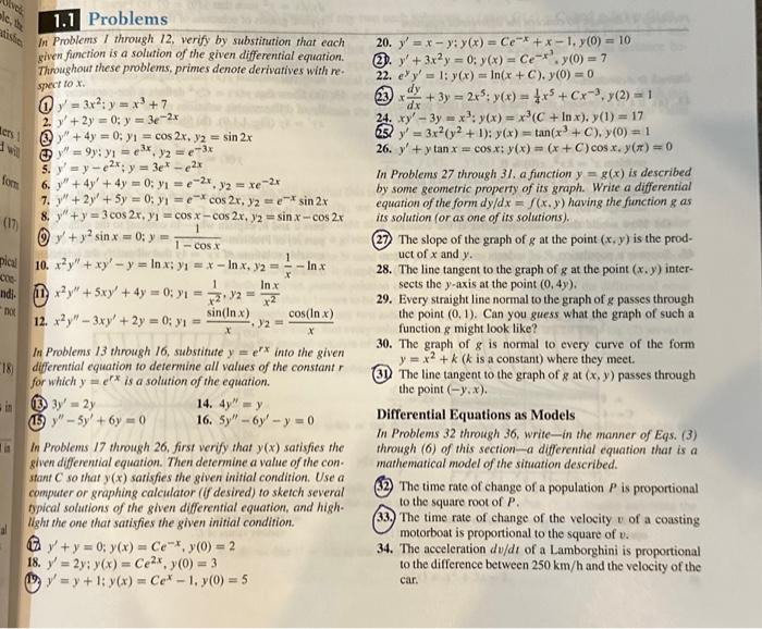 Solved In Problems I through 12 , verify by substitution | Chegg.com