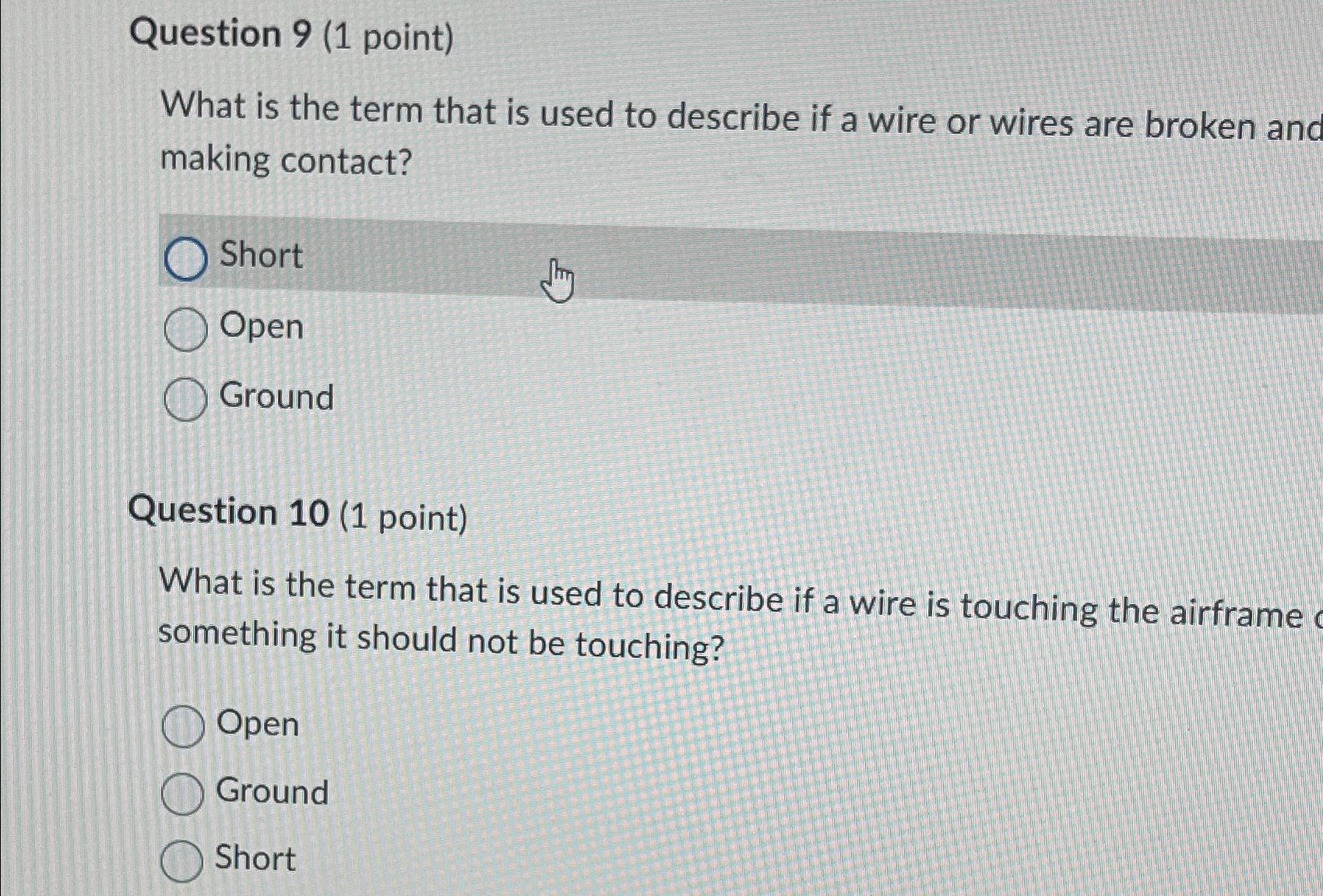 Solved Question 9 (1 ﻿point)What is the term that is used to | Chegg.com