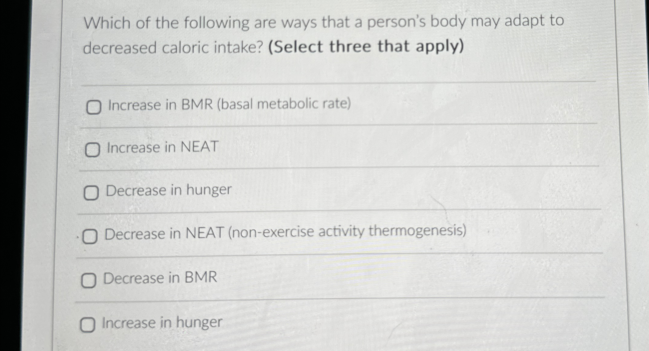 Solved Which of the following are ways that a person's body | Chegg.com