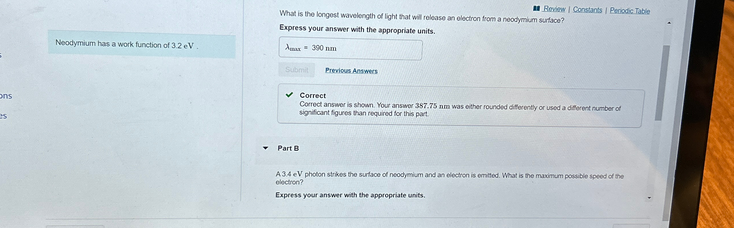 Solved ReviewConstants / ﻿Periodic TableWhat is the longest | Chegg.com