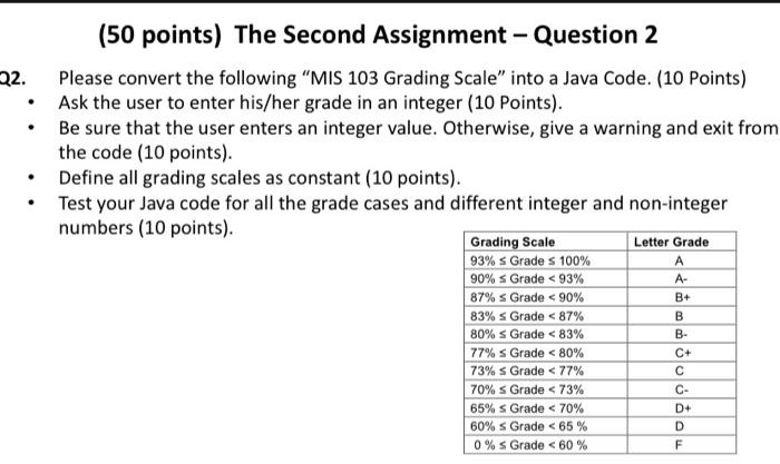 Solved 2. Please convert the following "MIS 103 Grading | Chegg.com