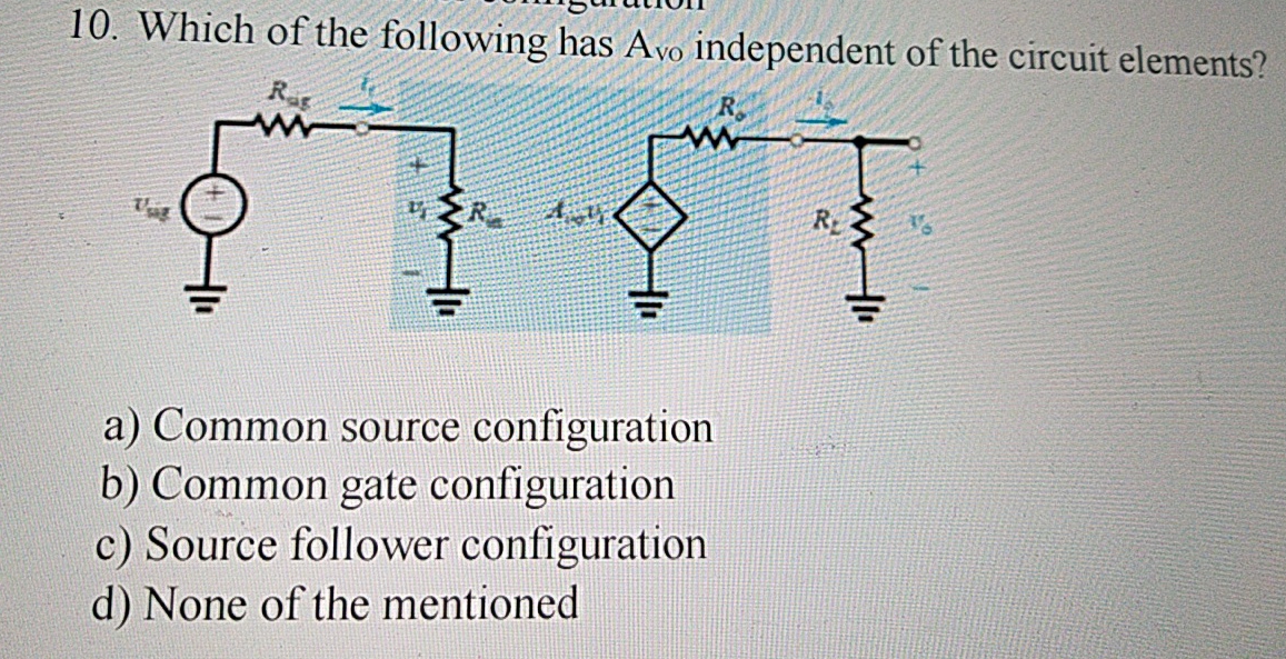 Solved Which of the following has Avo ﻿independent of the | Chegg.com