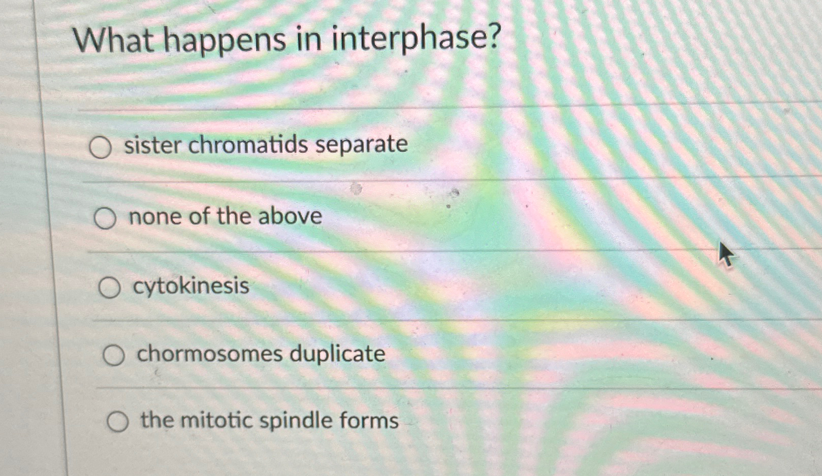 What happens in interphase?sister chromatids | Chegg.com