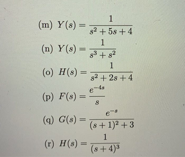 Solved Classwork 1. Find the inverse Laplace transform of | Chegg.com