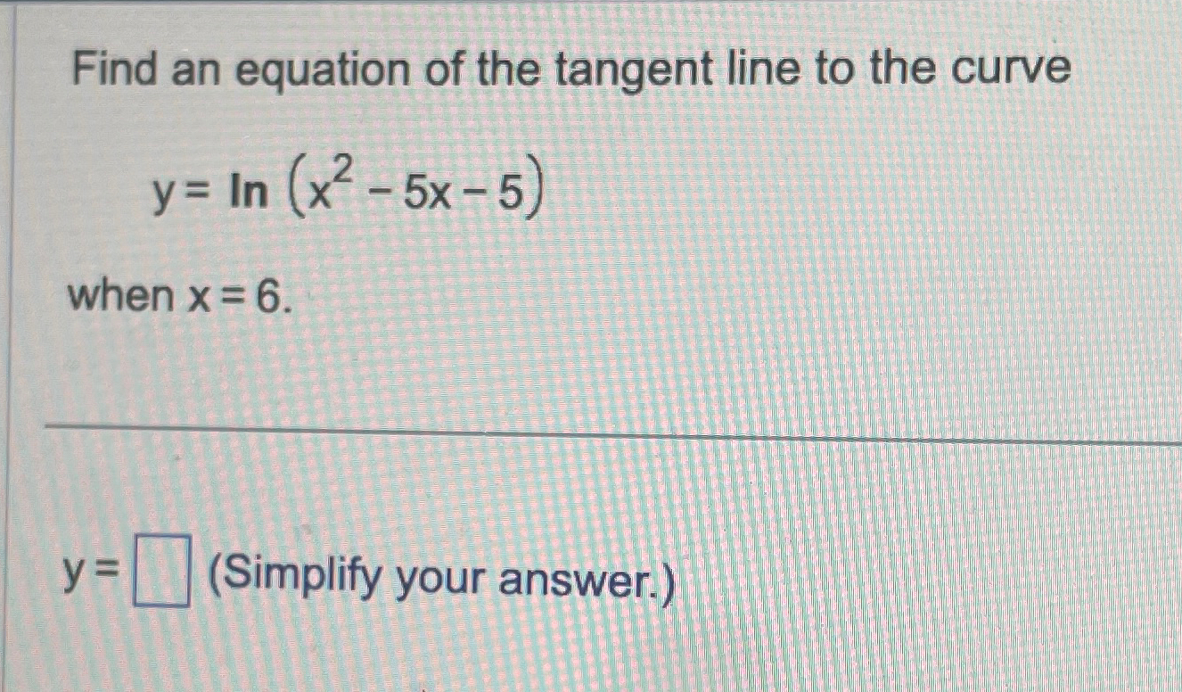 Solved Find an equation of the tangent line to the | Chegg.com