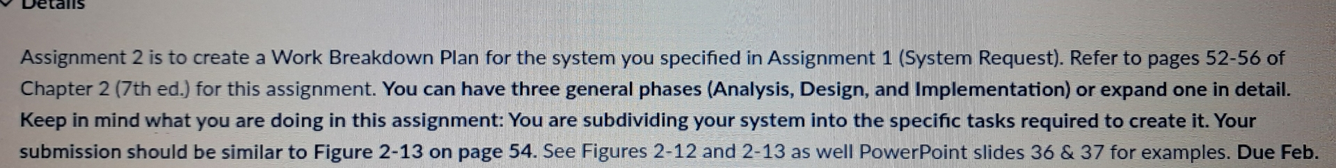 Assignment 2 ﻿is to create a Work Breakdown Plan for | Chegg.com