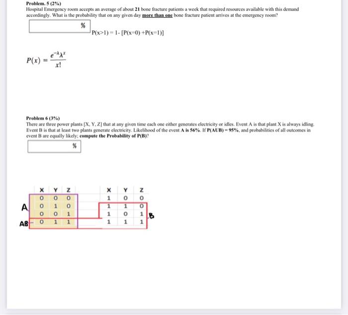 Solved Problem. 5(2%) Hospital Emergency room accepts an | Chegg.com