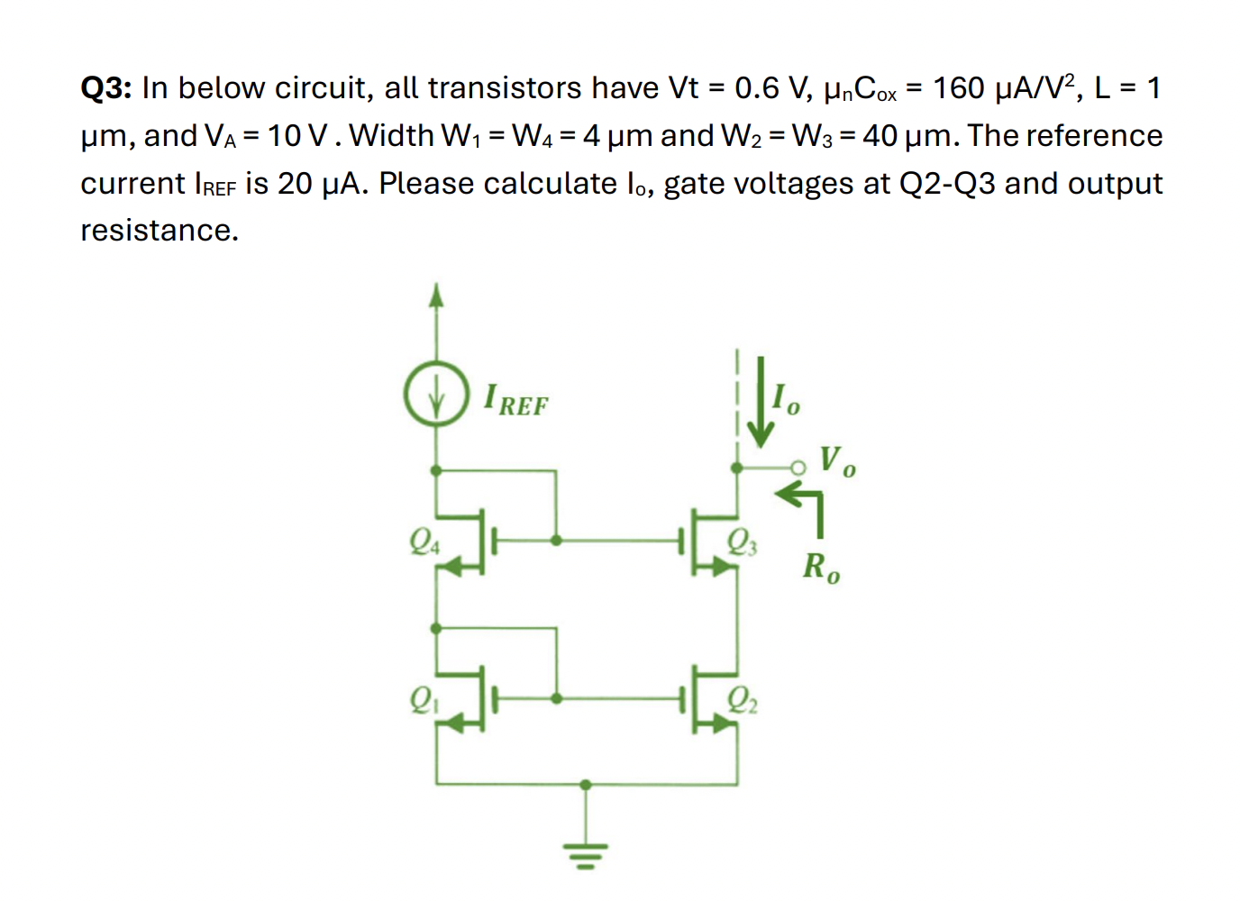 Solved Q3: In below circuit, all transistors have | Chegg.com