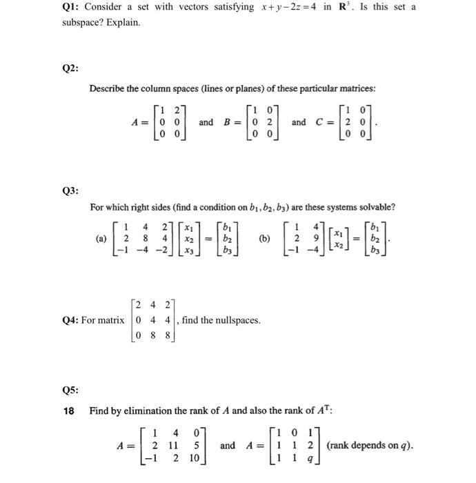 Solved Write down the 3 by 3 matrices that produce these | Chegg.com