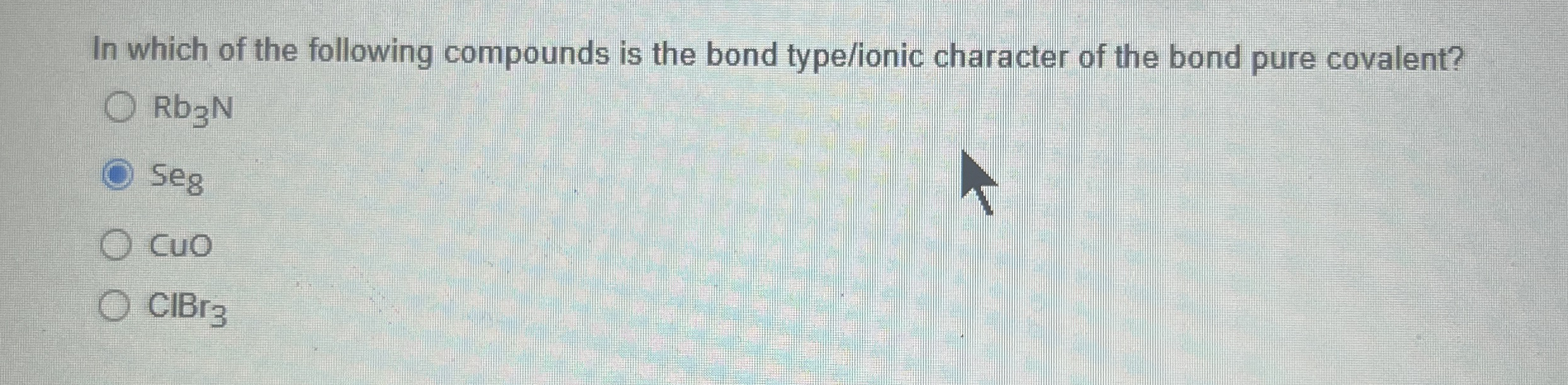 Solved In which of the following compounds is the bond | Chegg.com