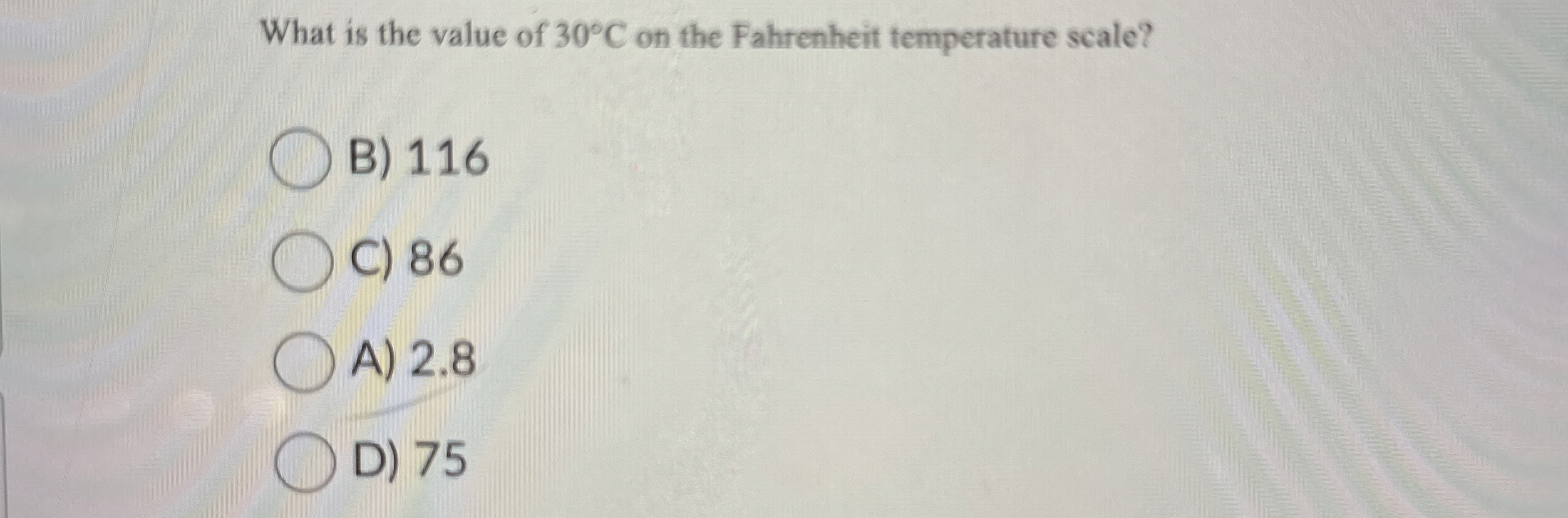 Solved What is the value of 30°C ﻿on the Fahrenheit | Chegg.com