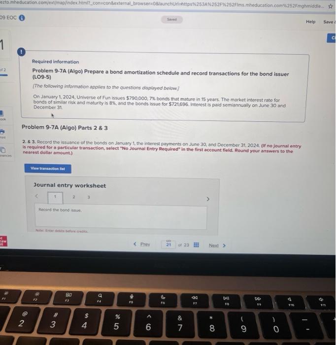 Required information Problem 9-7A (Algo) Prepare a | Chegg.com