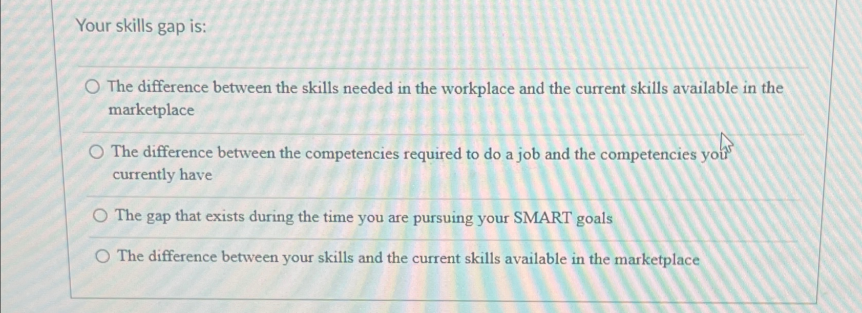 Solved Your skills gap is:The difference between the skills | Chegg.com