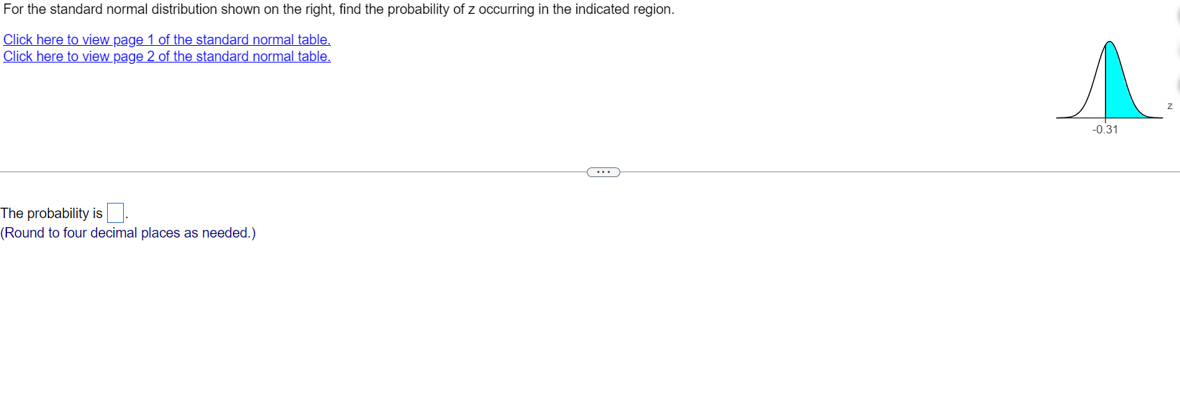 Solved For the standard normal distribution shown on the | Chegg.com
