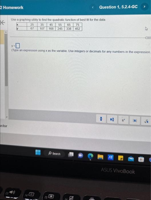 Solved Use a graphing utility to find the quadratic function | Chegg.com