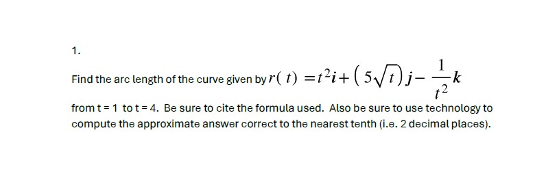Solved Find the arc length of ﻿the curve given | Chegg.com