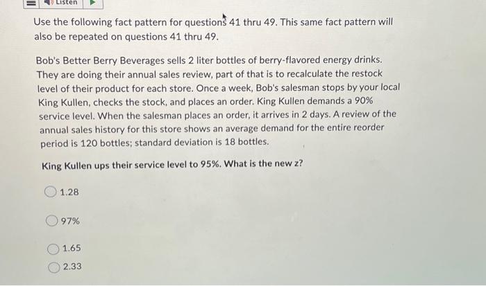 Solved Use the following fact pattern for questions 41 thru | Chegg.com