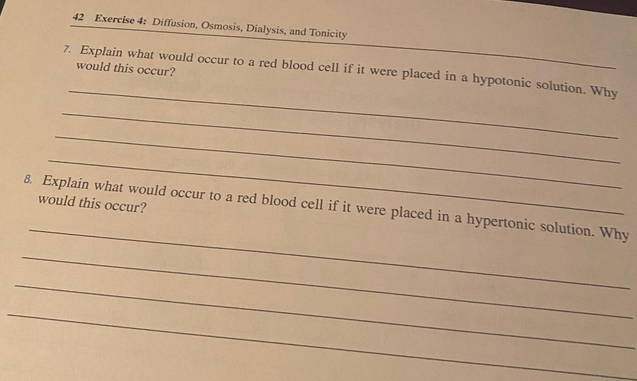 Solved 42 ﻿Exercise 4: Diffusion, Osmosis, Dialysis, and | Chegg.com