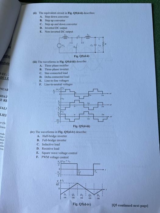 Solved \r\n(ii) The equivalent circuit in Fig. Q5(d-ii) | Chegg.com