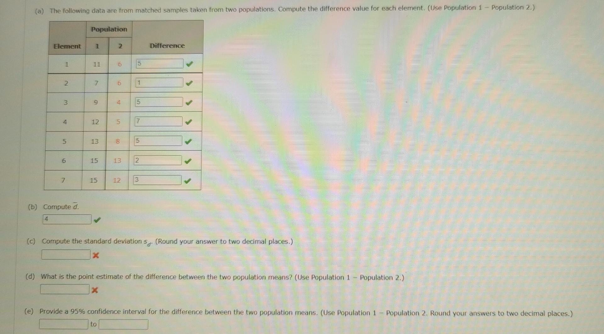 Solved (a) The following data are from matched samples taken | Chegg.com