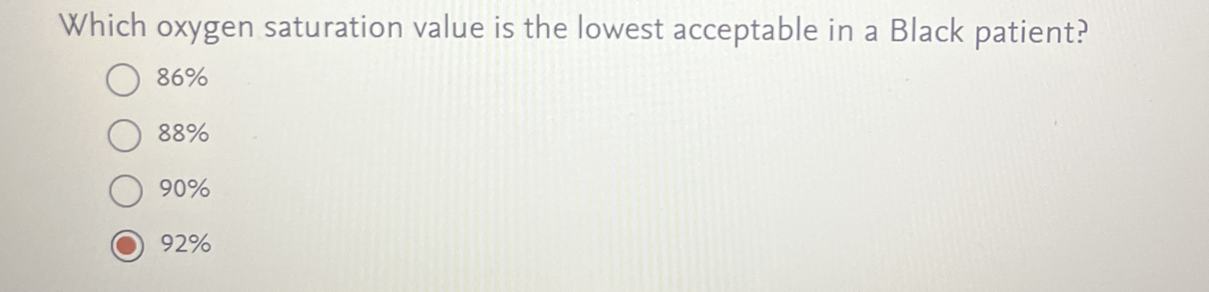 Solved Which oxygen saturation value is the lowest | Chegg.com