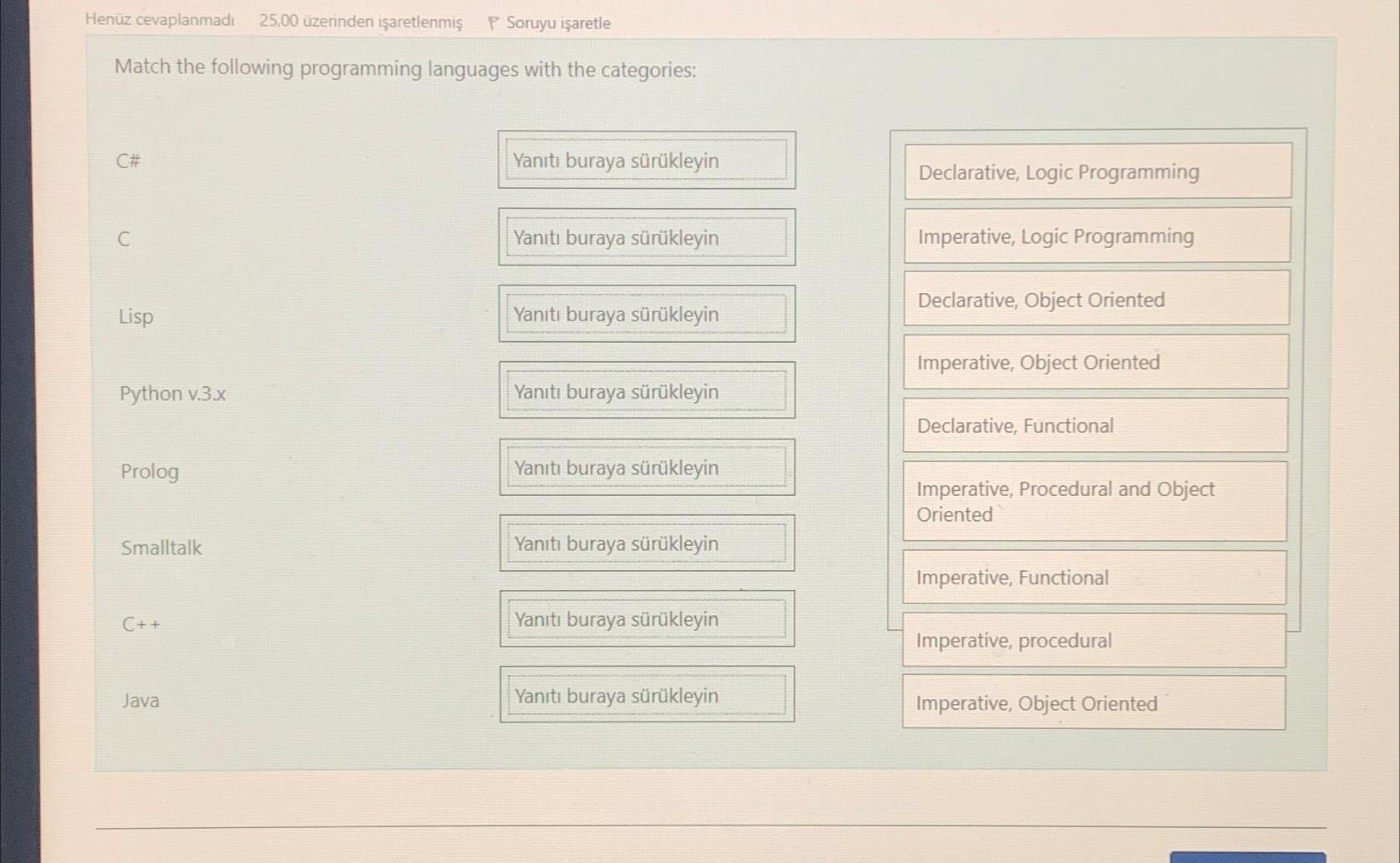 Solved Henüz cevaplanmadı25,00 üzerinden işaretlenmişSoruyu | Chegg.com