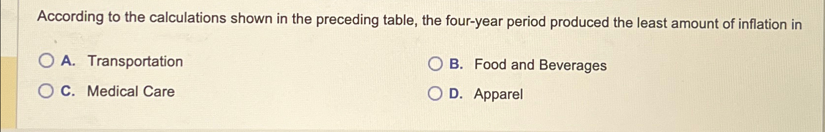 Solved According to the calculations shown in the preceding | Chegg.com