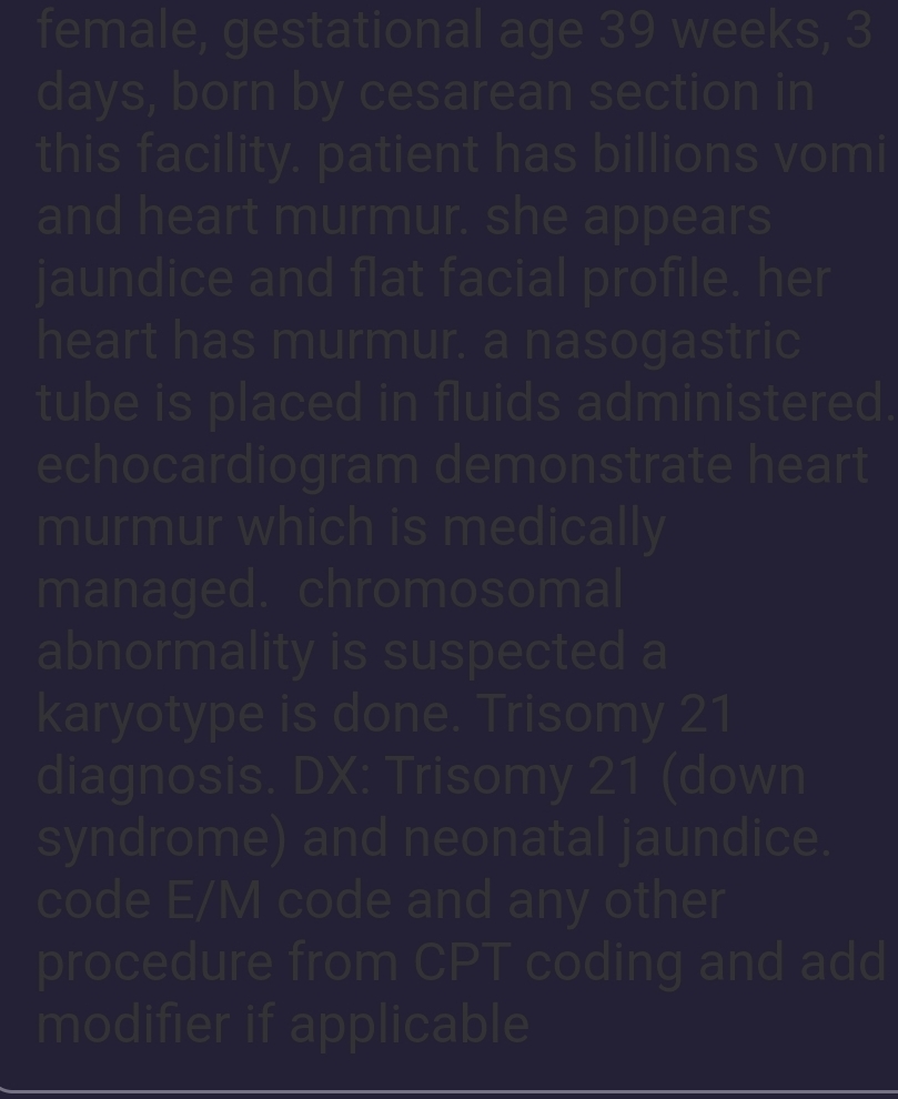 Solved what is the evaluation and management code.female, | Chegg.com