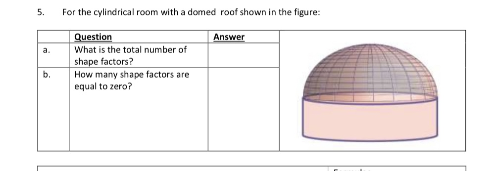 Solved For the cylindrical room with a domed roof shown in | Chegg.com