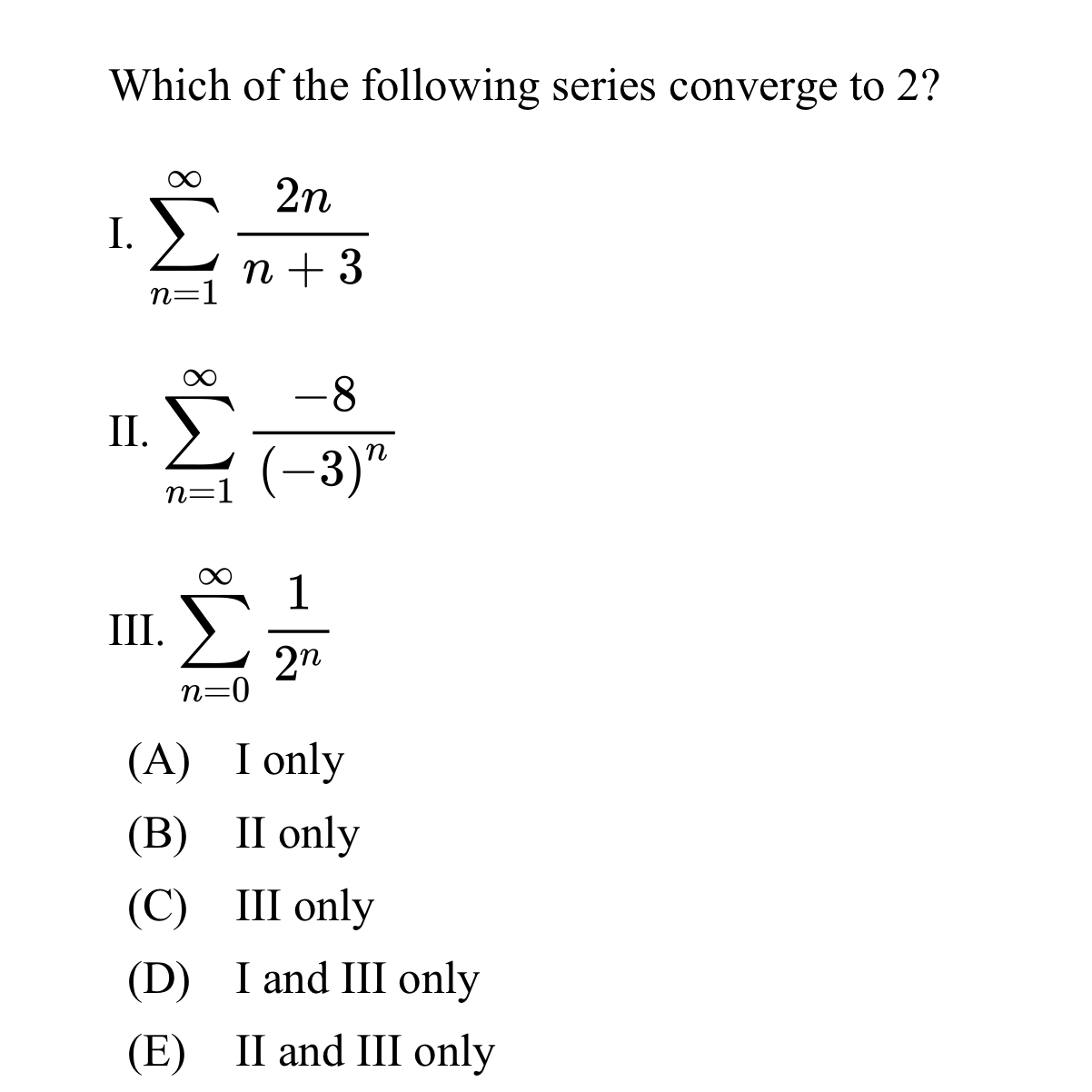 Solved Answer is option E, ﻿need steps and formulas used | Chegg.com