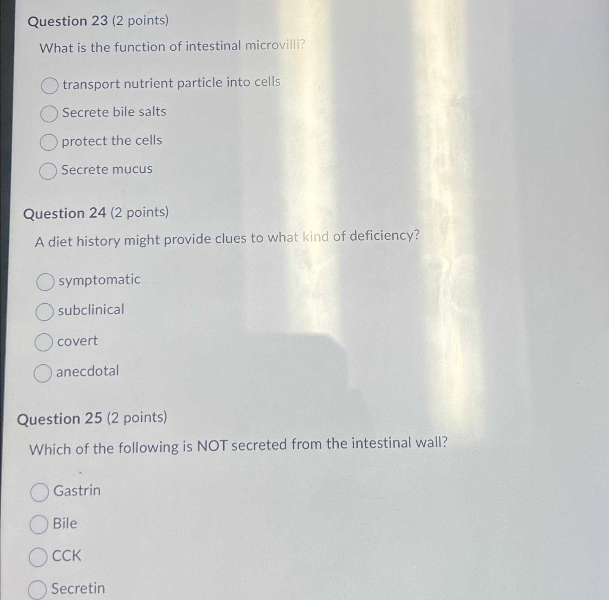 Solved Question 23 (2 ﻿points)What is the function of | Chegg.com