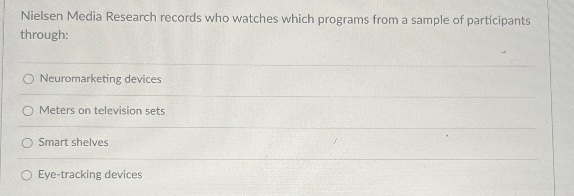 Solved Nielsen Media Research records who watches which | Chegg.com