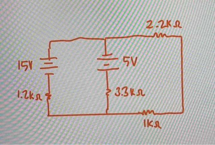 Solved find the voltage and the current across the 1k ohm | Chegg.com