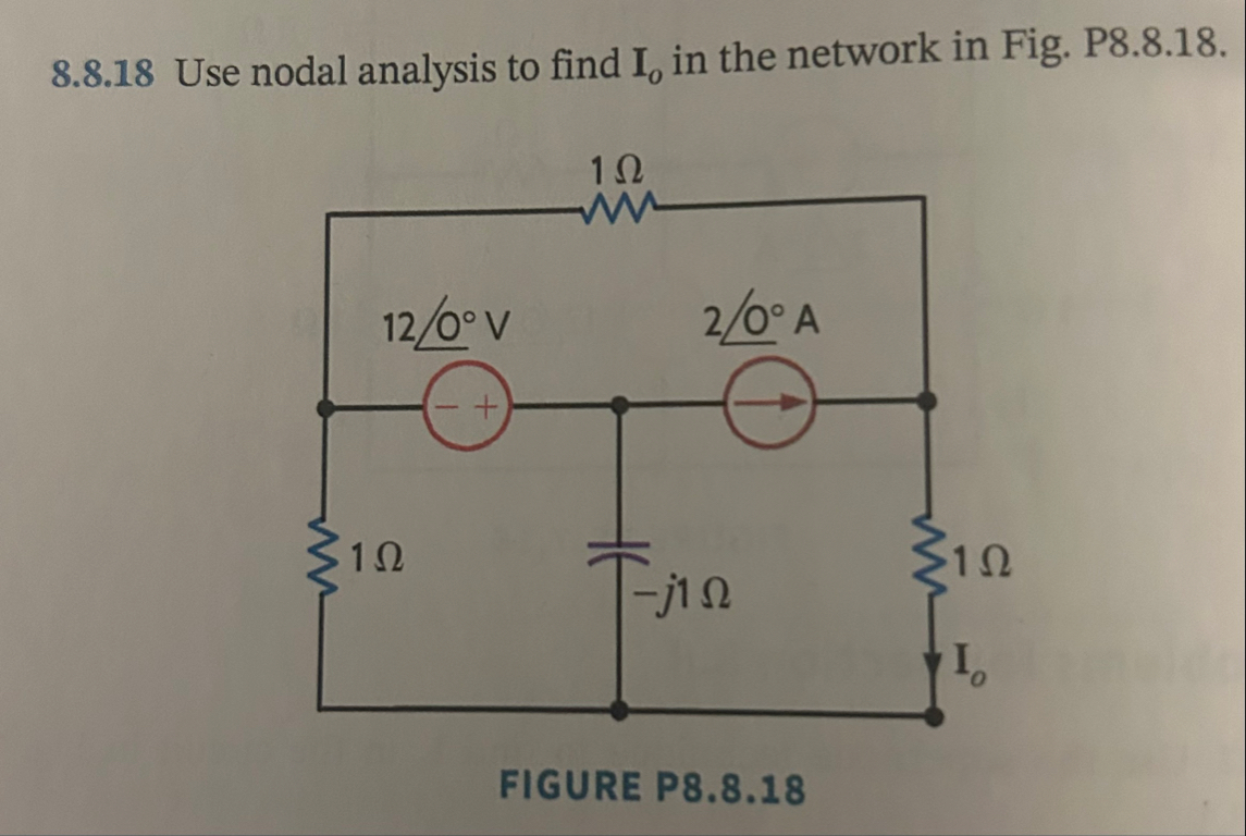 Solved 8.8.18 ﻿Use nodal analysis to find Io ﻿in the network | Chegg.com