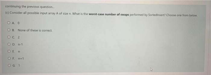 Solved Consider The Following Algorithm That Inserts A Value 8078