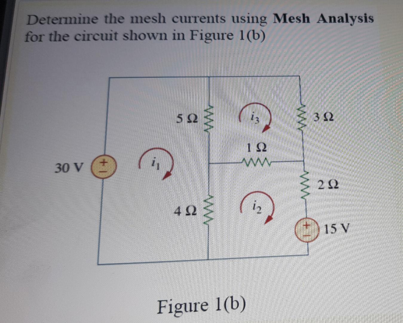 Solved Determine the mesh currents using Mesh Analysis for | Chegg.com