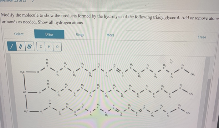Solved Question 15 ULIT Modify the molecule to show the | Chegg.com