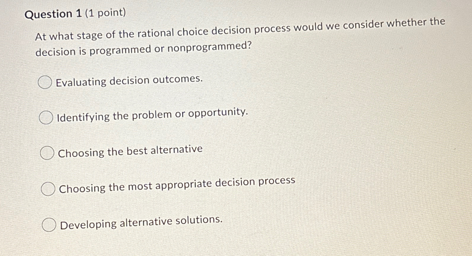 Solved Question 1 (1 ﻿point)At what stage of the rational | Chegg.com