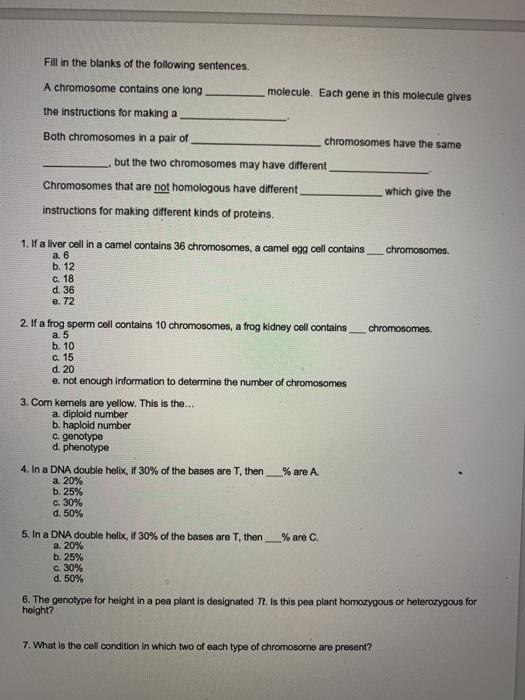 Solved Fill in the blanks of the following sentences. A | Chegg.com