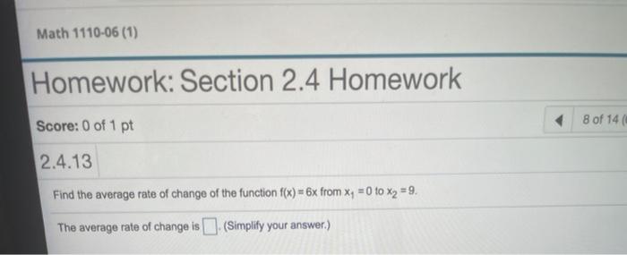 Solved Math 1110 06 1 Homework Section 2 4 Homework
