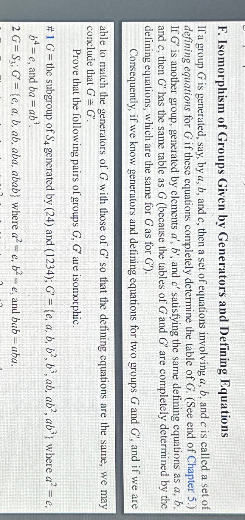 Solved Help with #2 ﻿Abstract Algebra Proof!F. ﻿Isomorphism | Chegg.com
