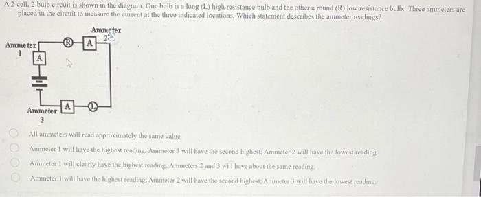 Solved A 2-cell. 2-bulb circuit is shown in the diagram. One | Chegg.com